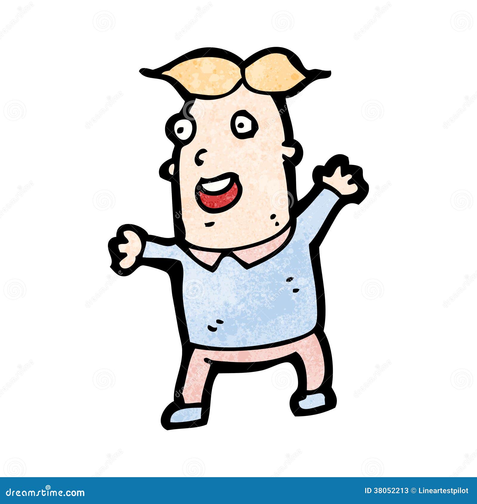 Cartoon excited man stock vector. Illustration of drawing - 38052213