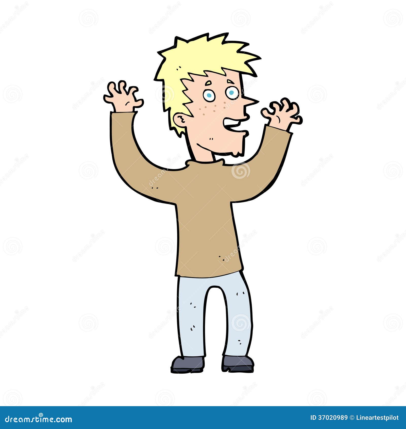 Cartoon excited man stock vector. Illustration of retro - 37020989