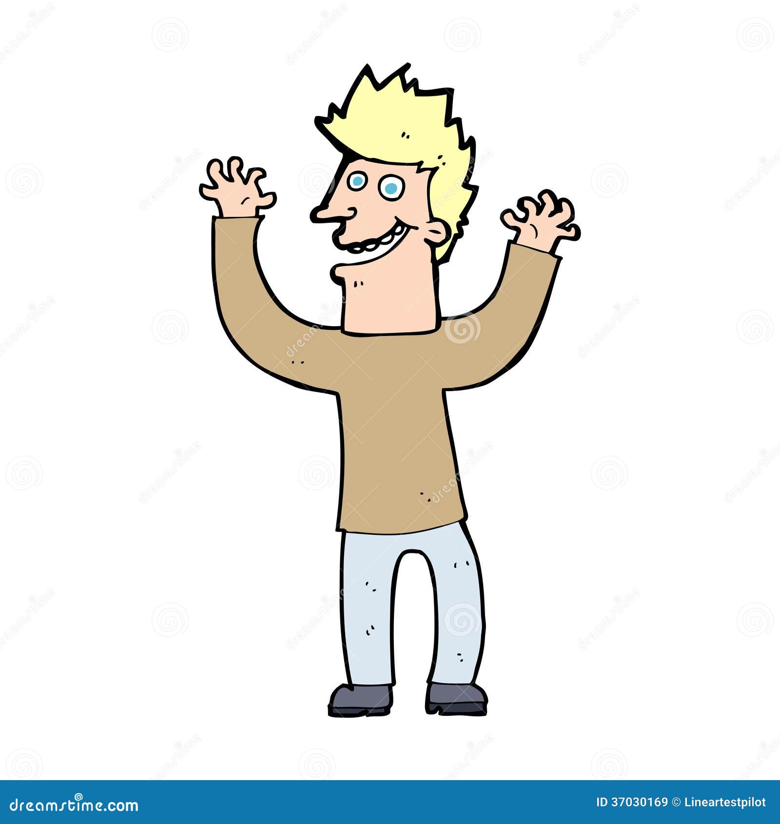 Cartoon excited man stock vector. Illustration of character - 37030169