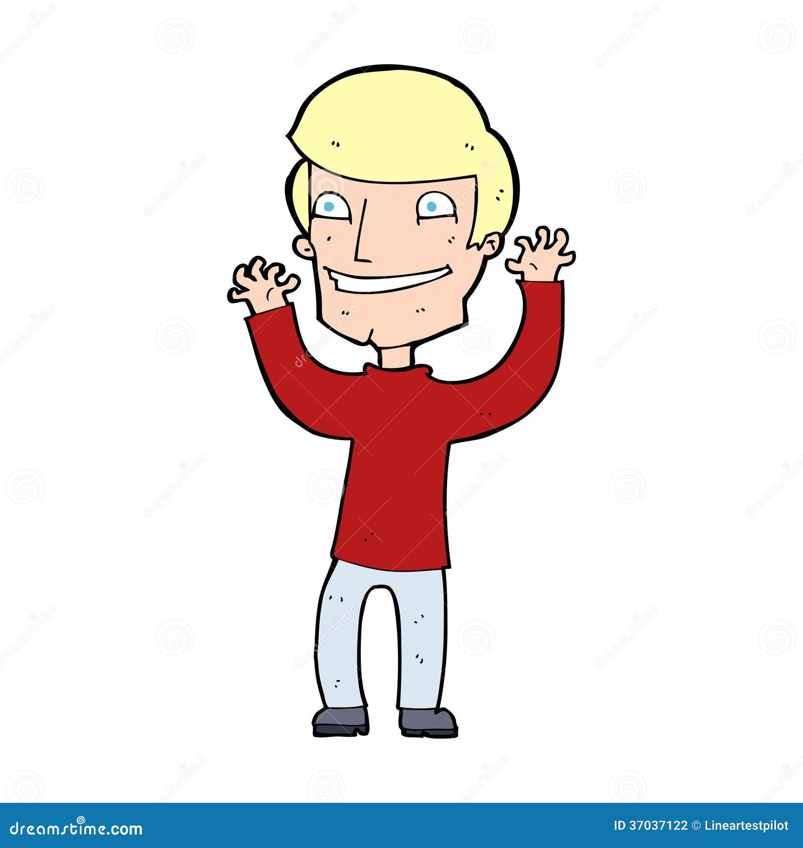 Cartoon excited man stock vector. Illustration of doodle - 37037122