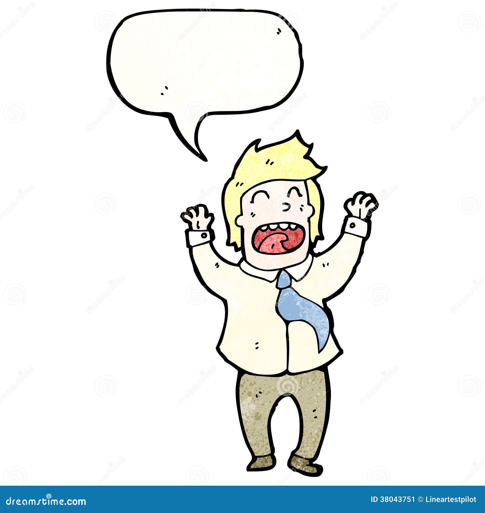 Cartoon excited office man stock vector. Illustration of promotion ...