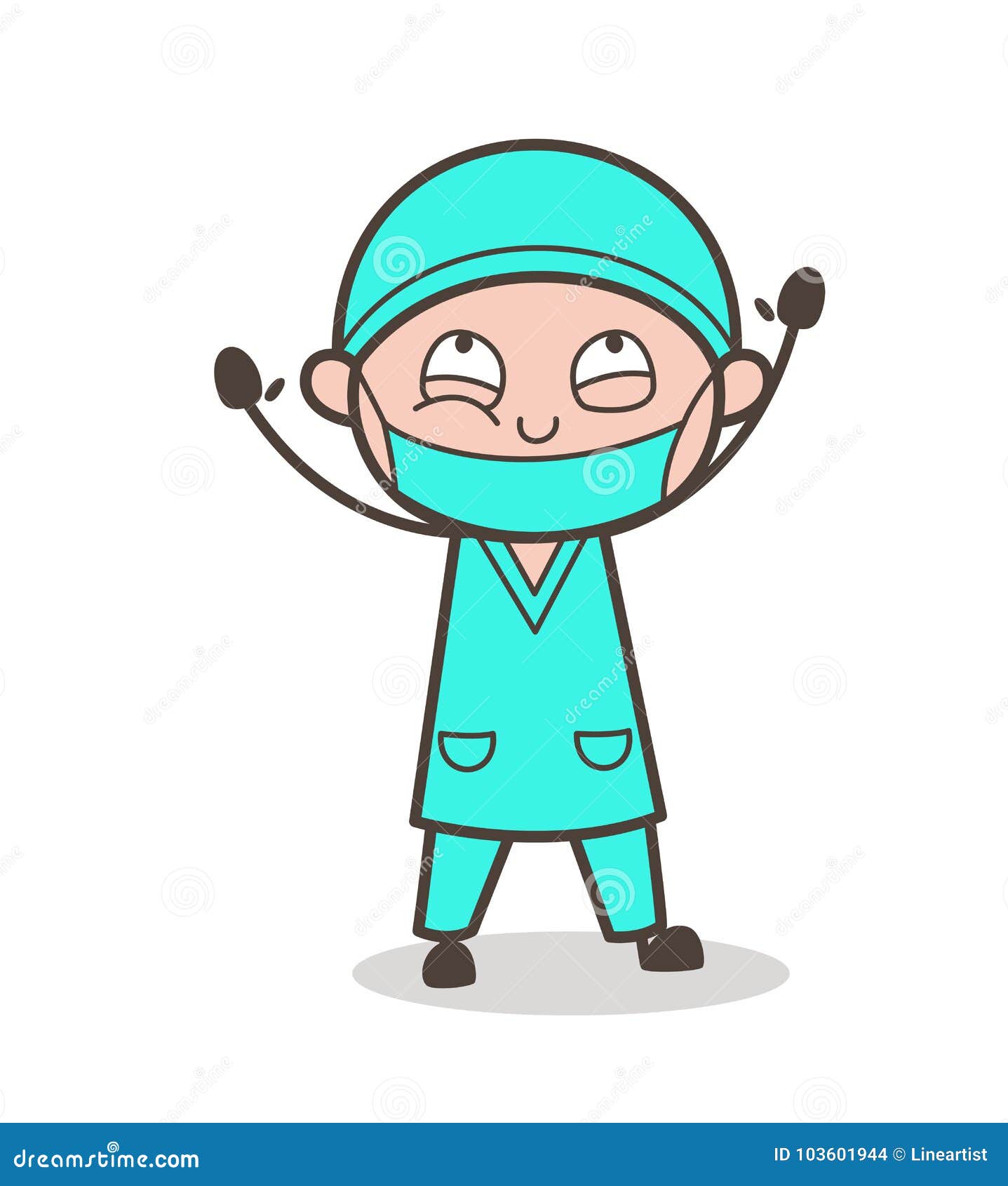 Cartoon Excited Surgeon Doctor Vector Expression Stock Illustration ...