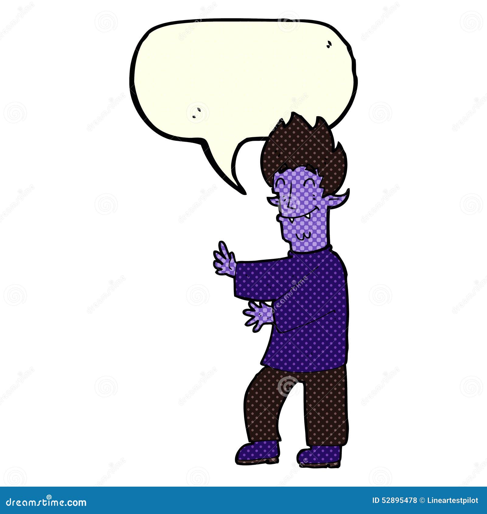 Cartoon Excited Vampire with Speech Bubble Stock Illustration ...