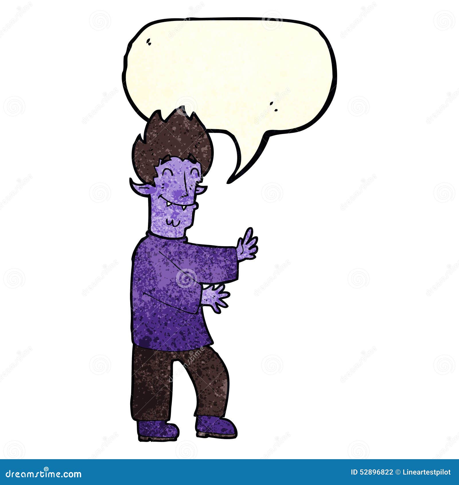 Cartoon Excited Vampire with Speech Bubble Stock Illustration ...