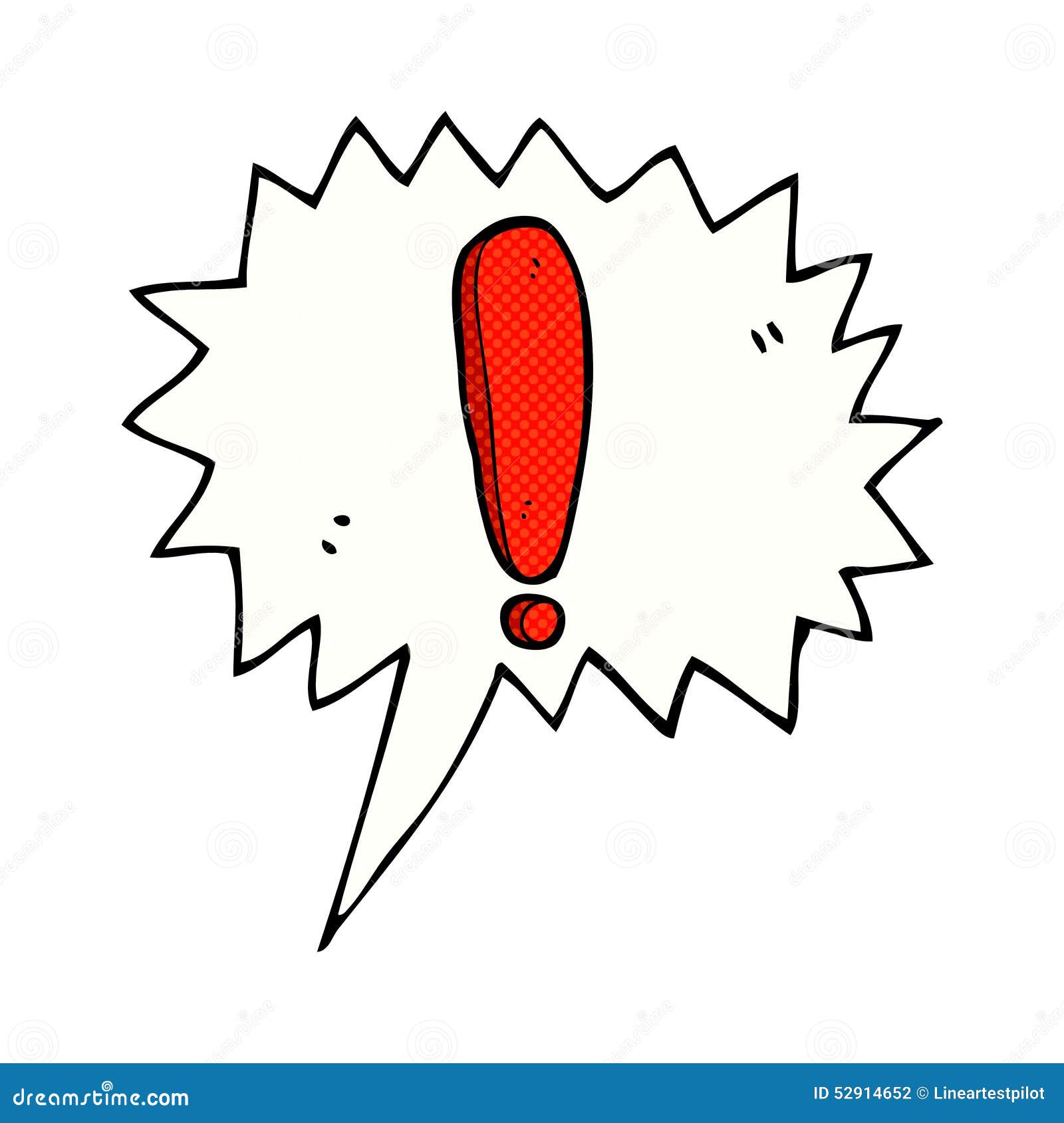 Cartoon Exclamation Mark with Speech Bubble Stock Illustration ...