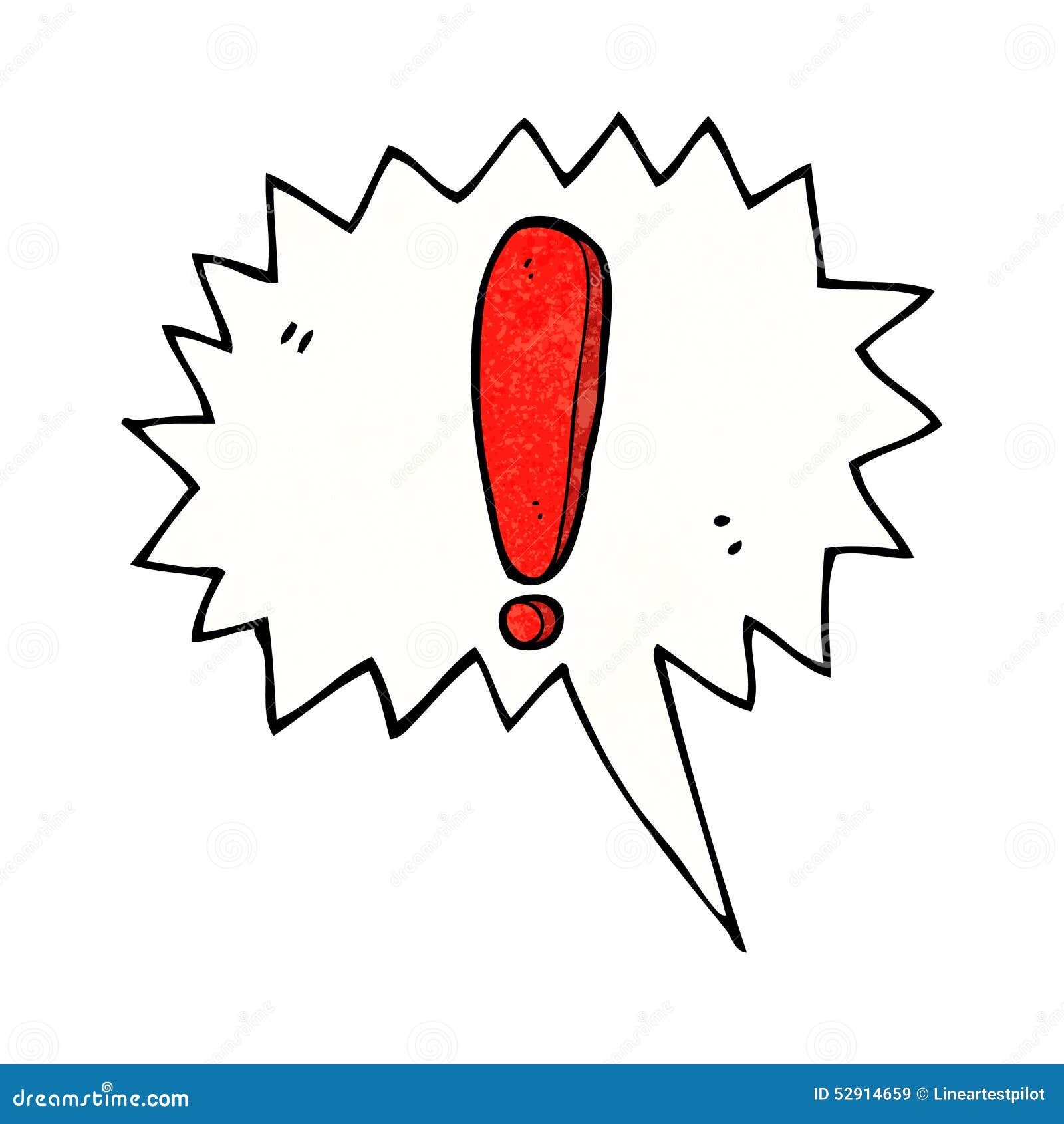 Cartoon Exclamation Mark with Speech Bubble Stock Illustration ...