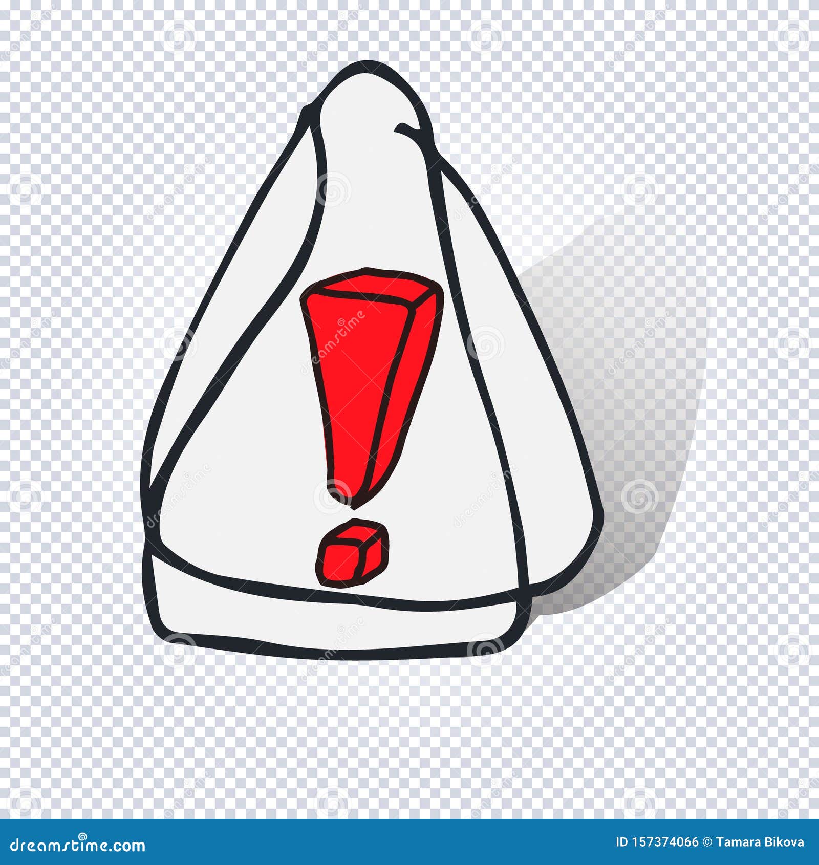 Cartoon Exclamation Mark with Triangular Frame Stock Illustration ...