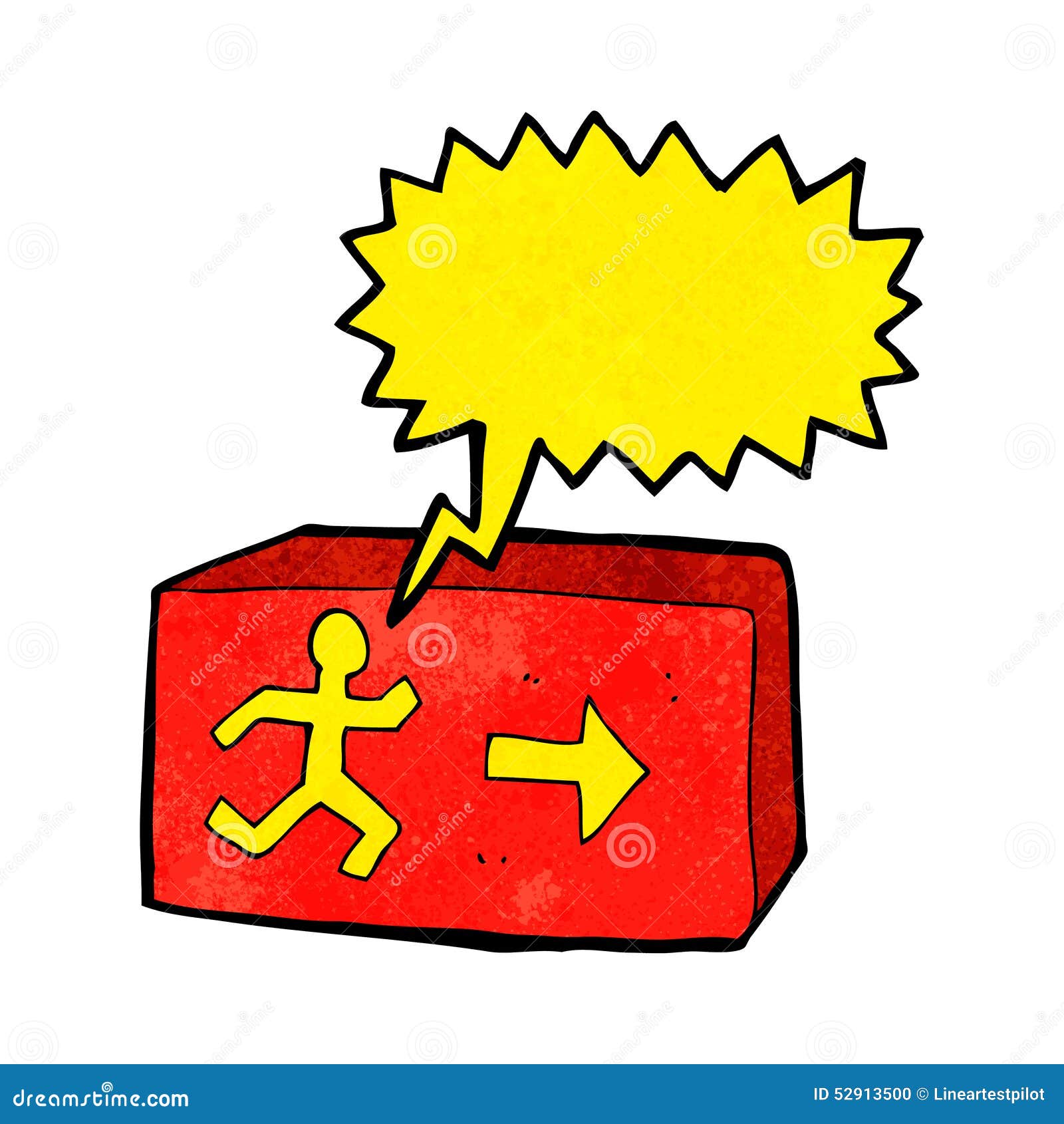 Cartoon Exit Sign With Speech Bubble Royalty-Free Stock Image ...