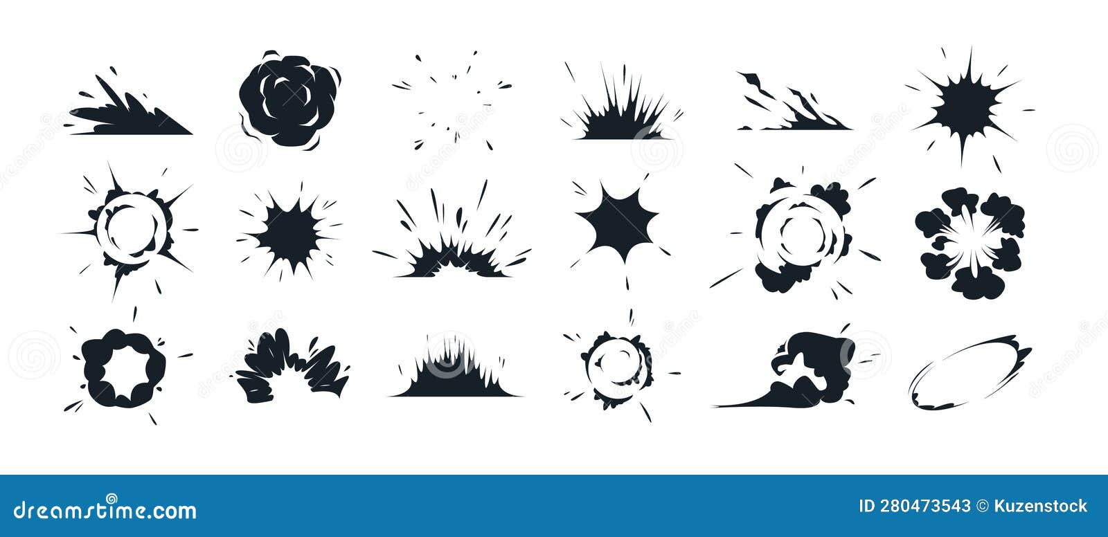 Cartoon Explode Icons. Comic Book Explosion Bubbles. Pop Art Big Bang ...