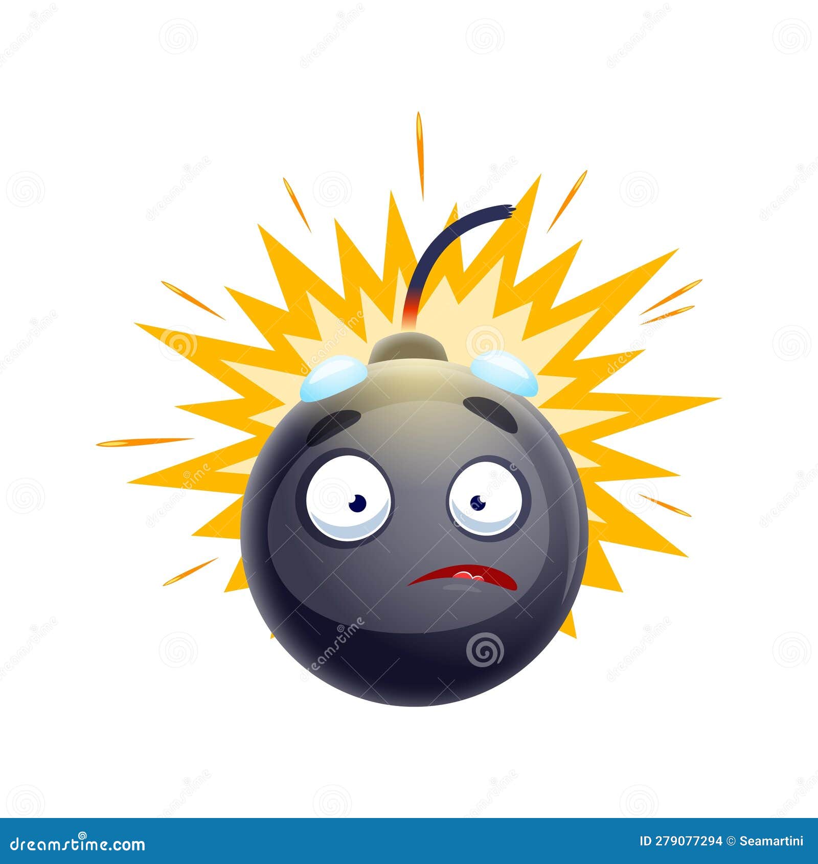 Cartoon Exploding Bomb Character with Wick or Fuse Stock Vector ...