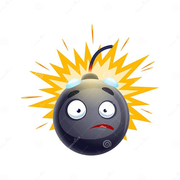 Cartoon Exploding Bomb Character with Wick or Fuse Stock Vector ...