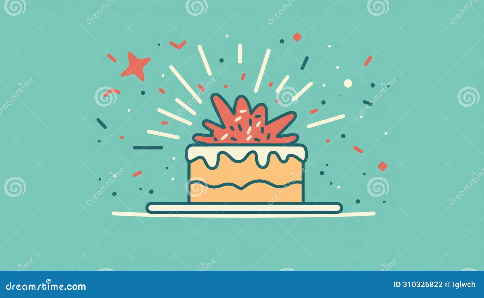 Exploding Cake With Splashes On Dark Background. Stock Image ...