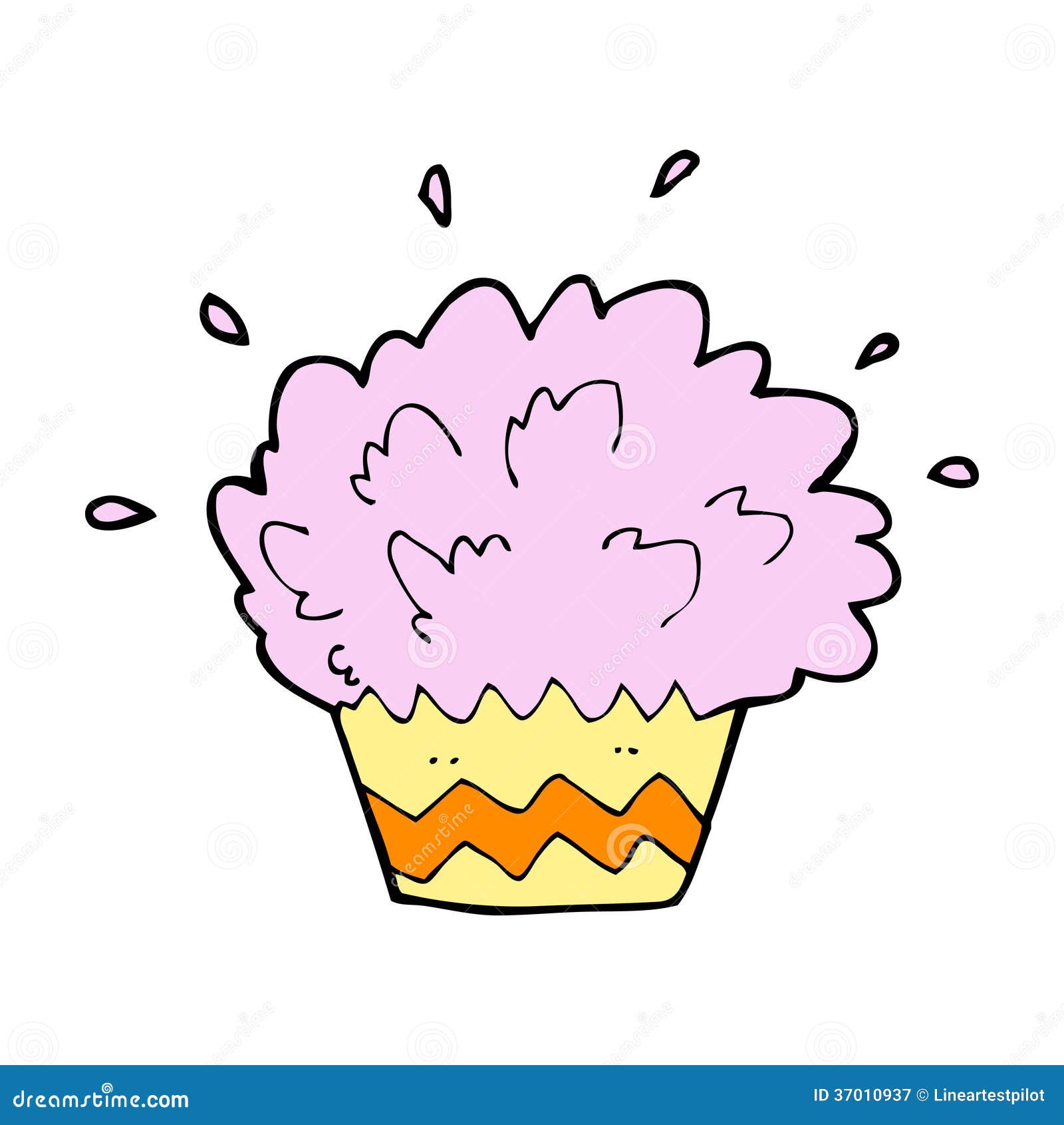 Cartoon exploding cupcake stock vector. Illustration of quirky - 37010937