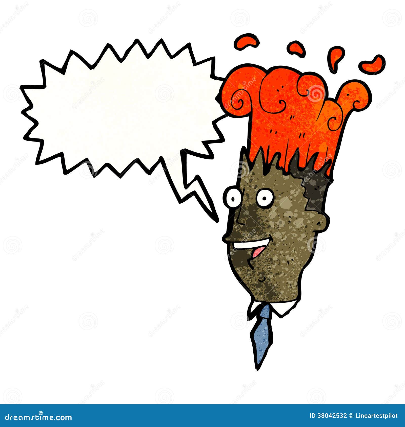 Cartoon exploding head man stock vector. Illustration of bubble - 38042532