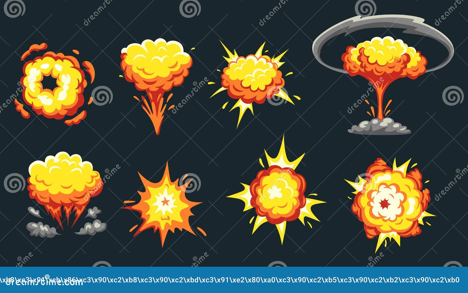 Cartoon Explosion. Bomb and Dynamite Explode Effect, Gameplay Element ...