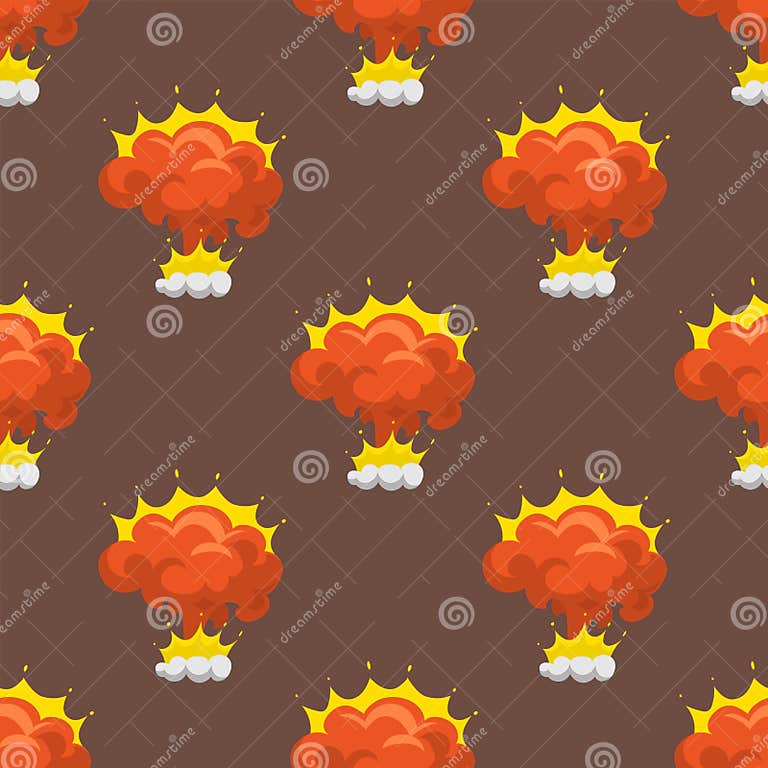 Cartoon Explosion Boom Effect Seamless Pattern Animation Game Sprite ...