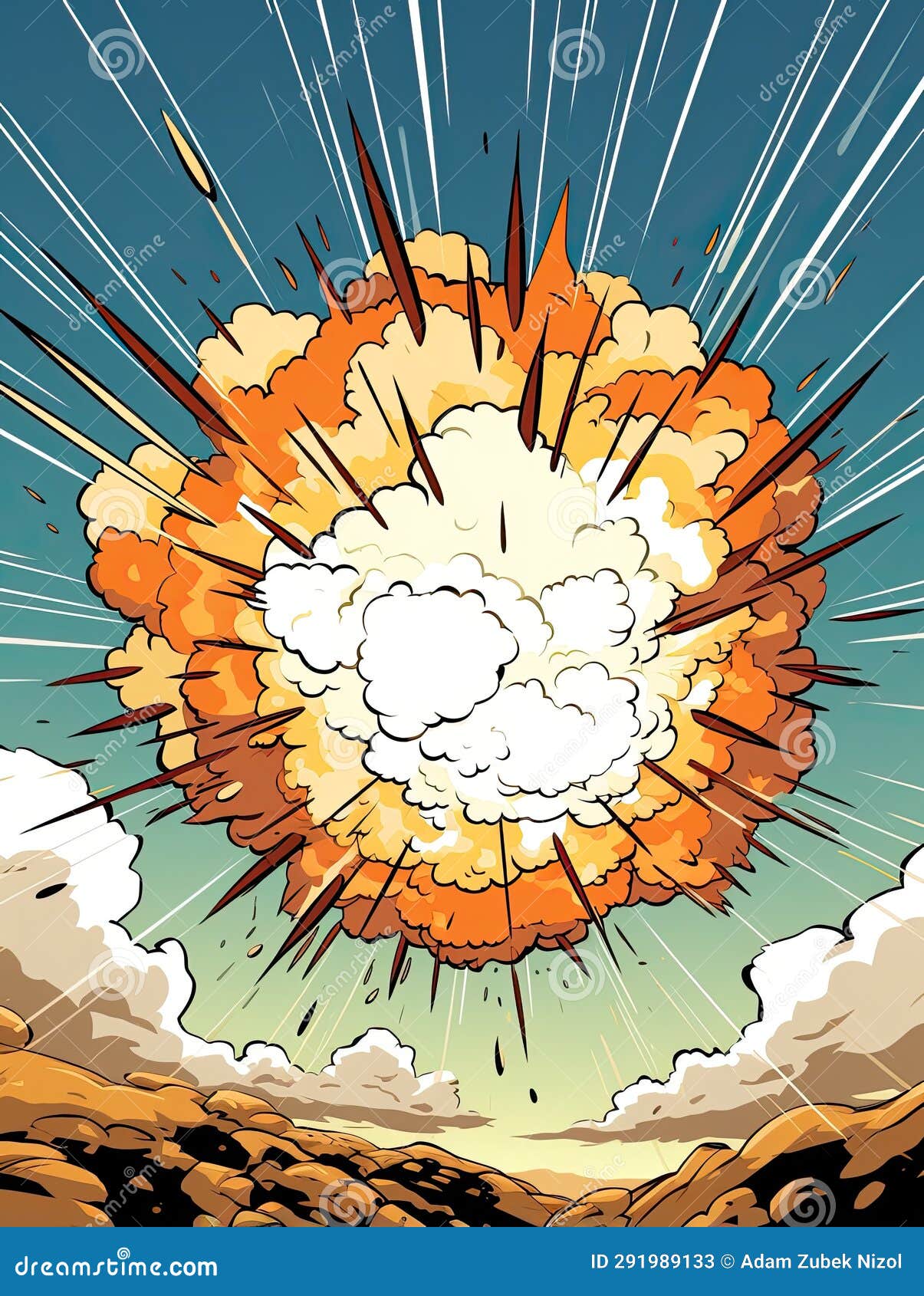 A cartoon of an explosion stock illustration. Illustration of power ...
