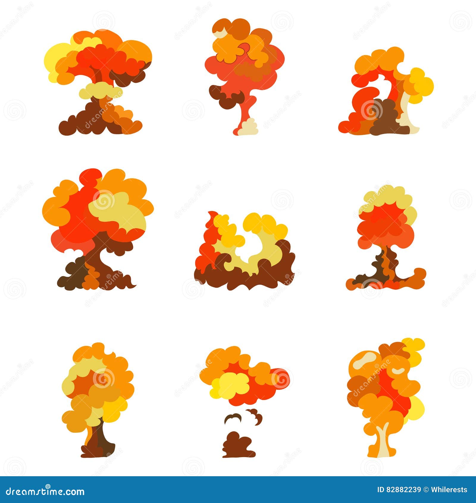 Cartoon Explosion Effect Set. Explode Flash, Effect Boom, Bomb Comic ...