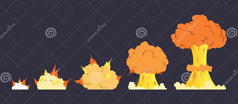 Cartoon Explosion Effect with Smoke. Effect Boom, Explode Flash, Bomb ...