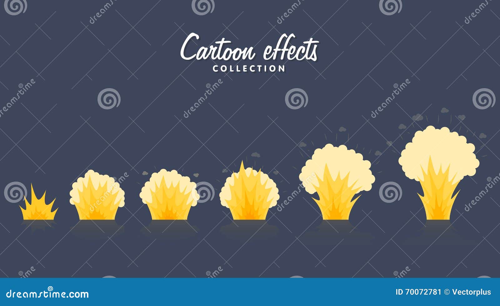 Cartoon Explosion Effect with Smoke. Stock Vector - Illustration of ...