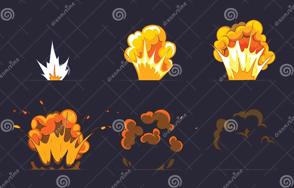 Cartoon Explosion Effect with Smoke. Vector Stock Vector - Illustration ...