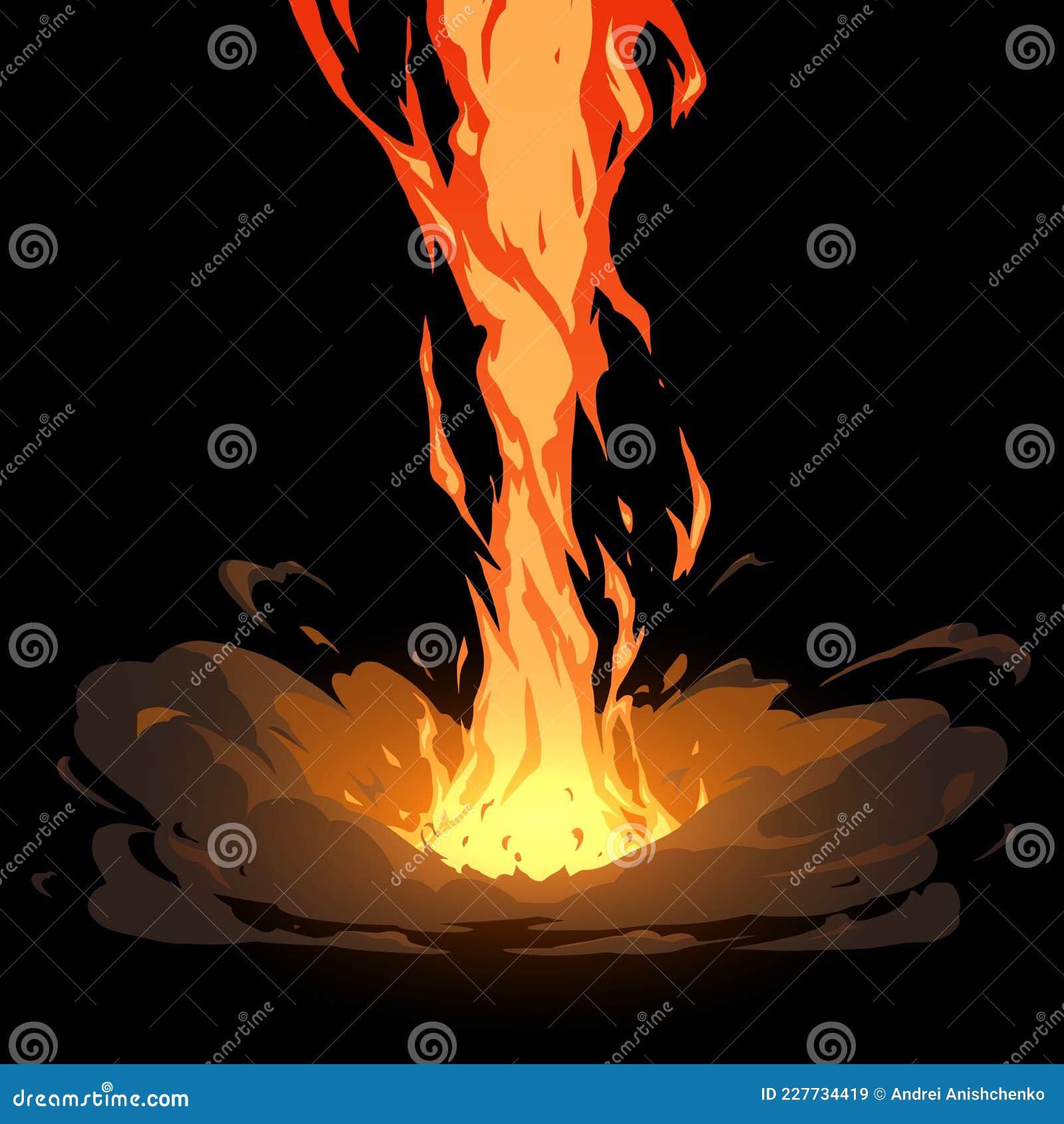 Cartoon Explosion Effect with Smoke Stock Vector - Illustration of ...