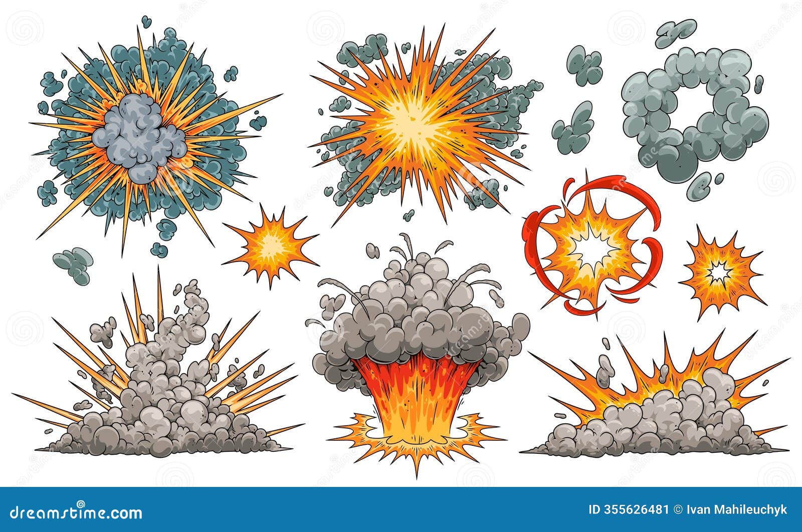 Cartoon Explosion Effects for Design Projects Stock Vector ...