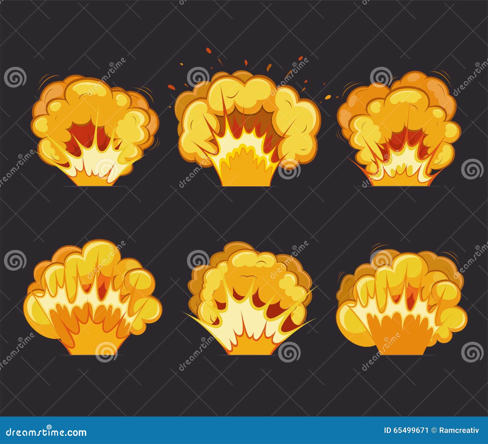 Cartoon Explosion Effects with Flash. Stock Vector - Illustration of ...