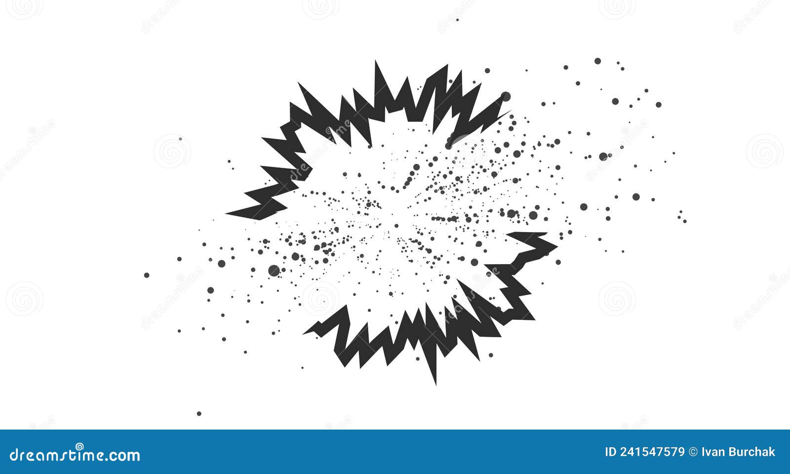 Cartoon Explosion with Flying Particles Effect. Flat Vector ...