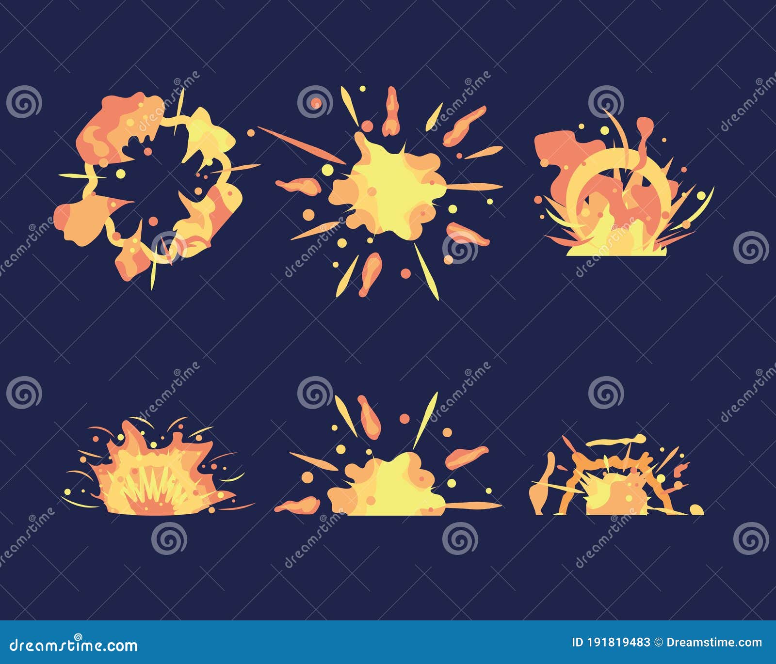 Cartoon explosion set stock vector. Illustration of blast - 191819483