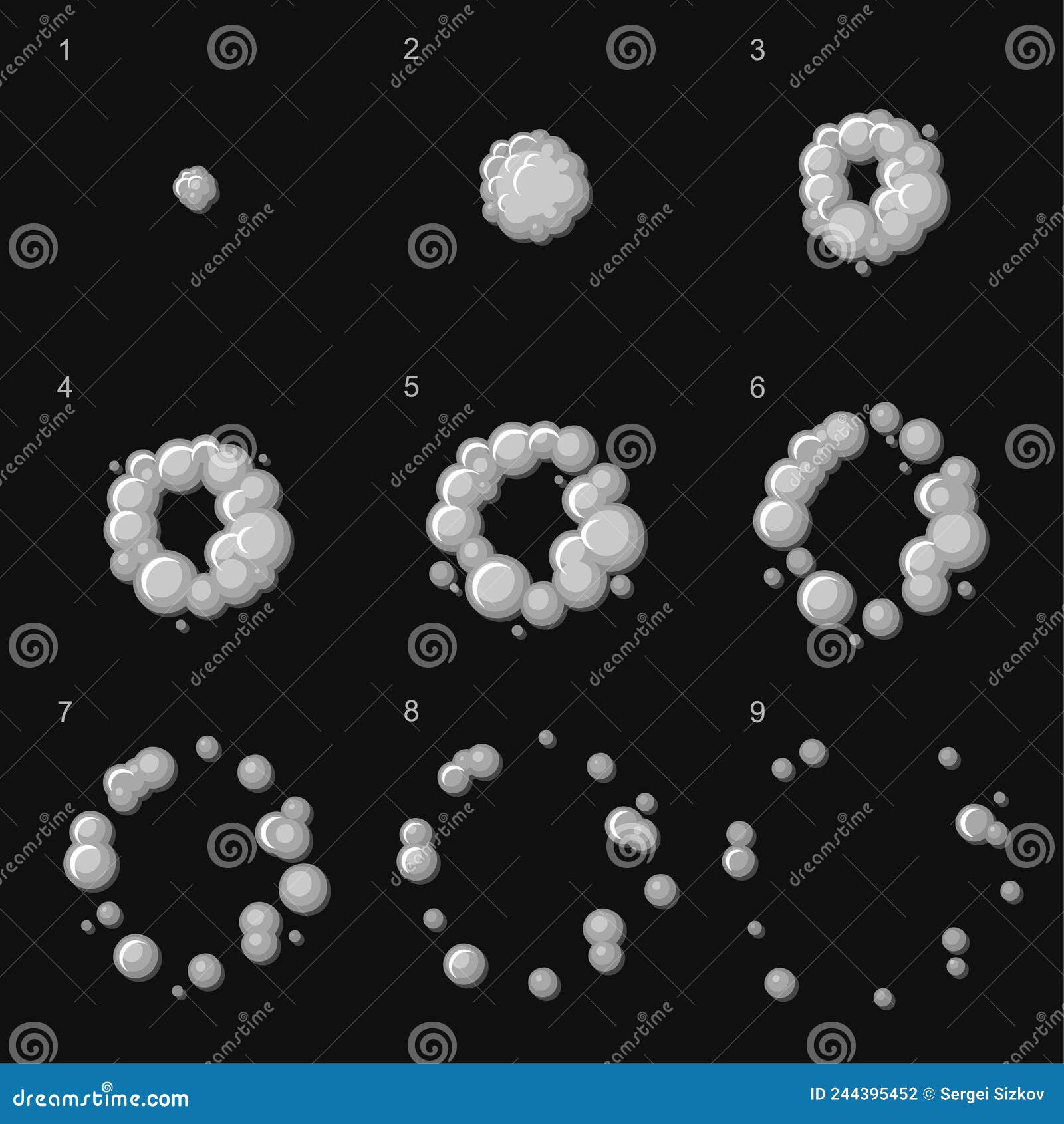 Cartoon Explosion Smoke Animation Frames Set. Vector Stock Vector ...