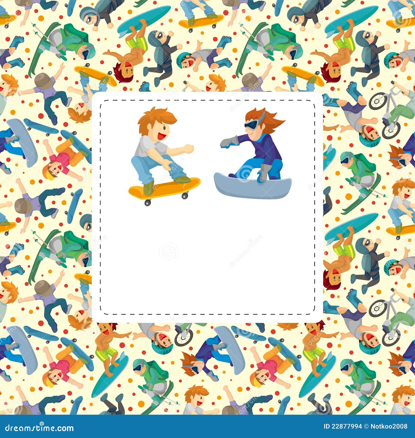 Cartoon Extreme sport card stock vector. Illustration of decoration ...