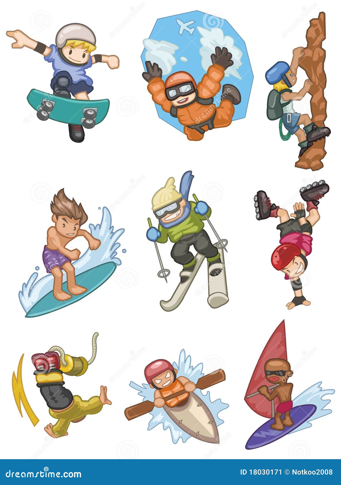 Cartoon Extreme sport icon stock vector. Illustration of clip - 18030171