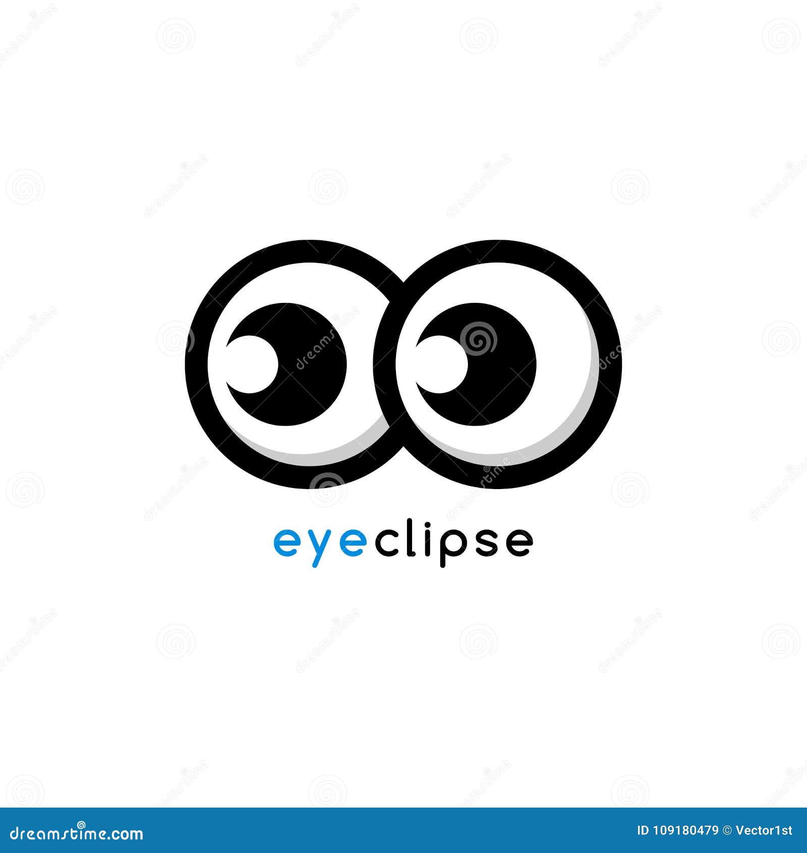 Cartoon Eye Eclipse Theme Identity Logo Template Stock Vector ...