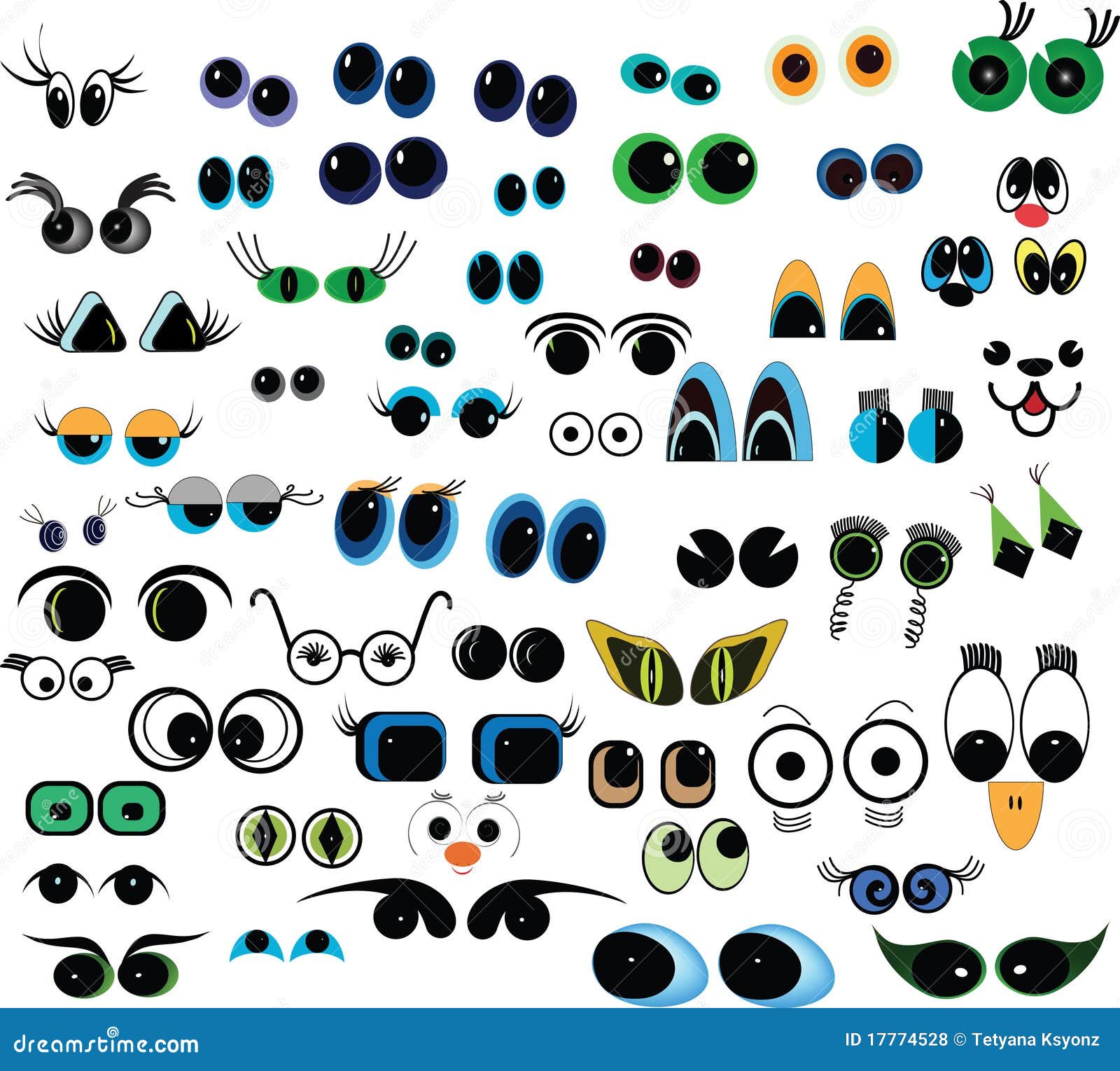 Cartoon eyes collection stock vector. Illustration of collection - 17774528