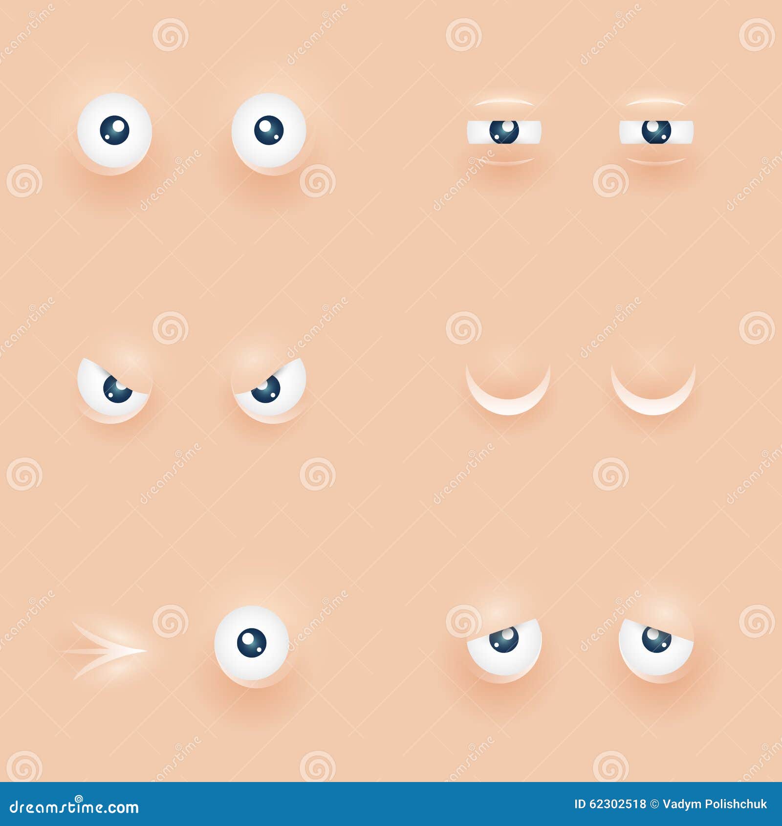 Cartoon eyes collection stock vector. Illustration of cute - 62302518