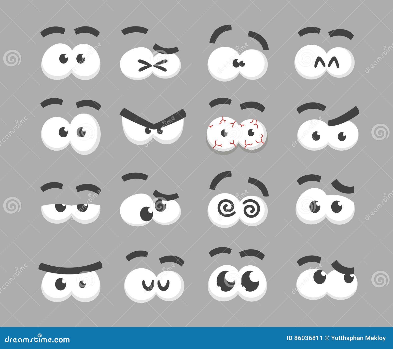 Cartoon eyes collection. stock illustration. Illustration of cartoon ...