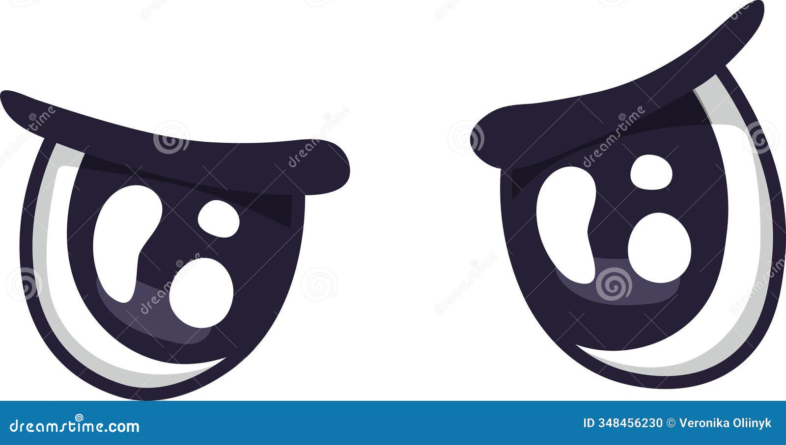 Cartoon Eyes Are Expressing Sadness With Eyelids Down And Tears Forming ...