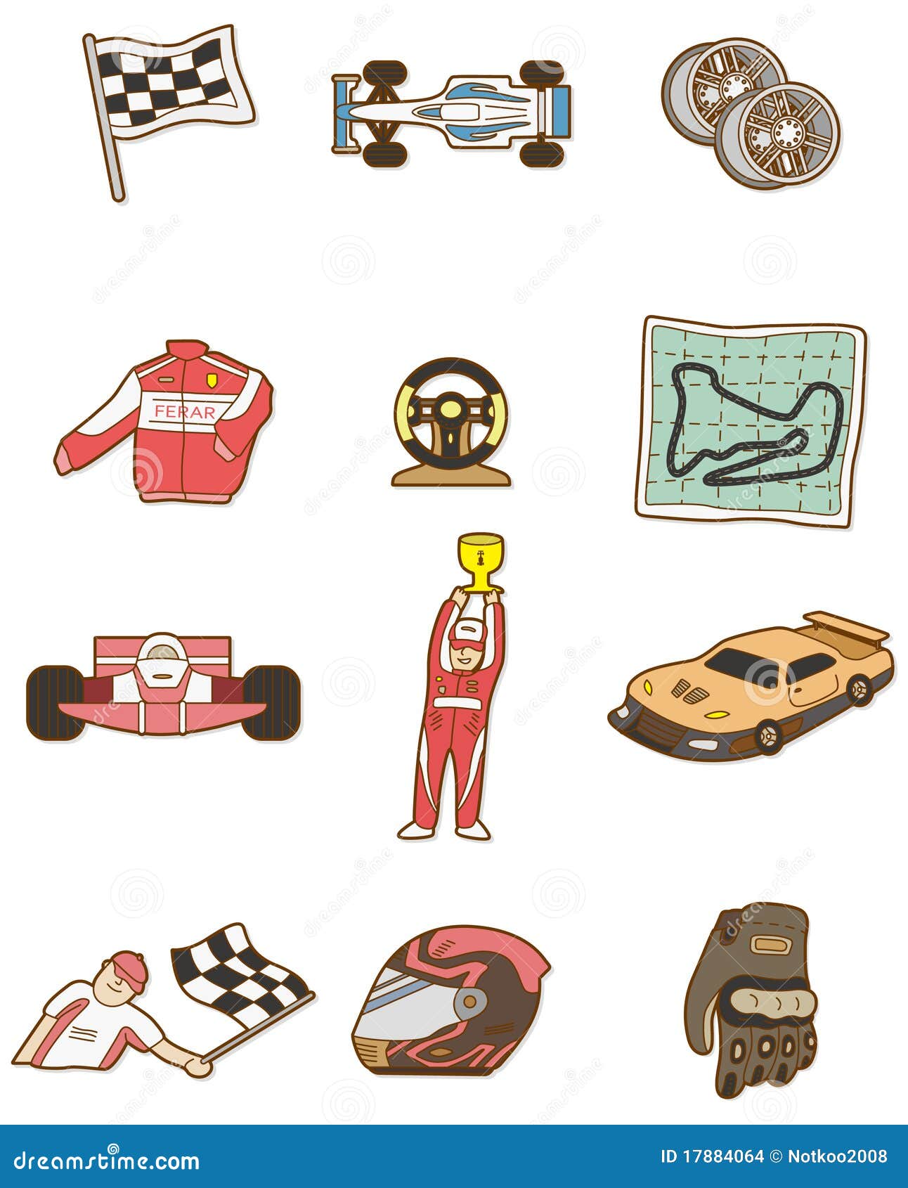 Cartoon f1 car icon stock vector. Illustration of race - 17884064