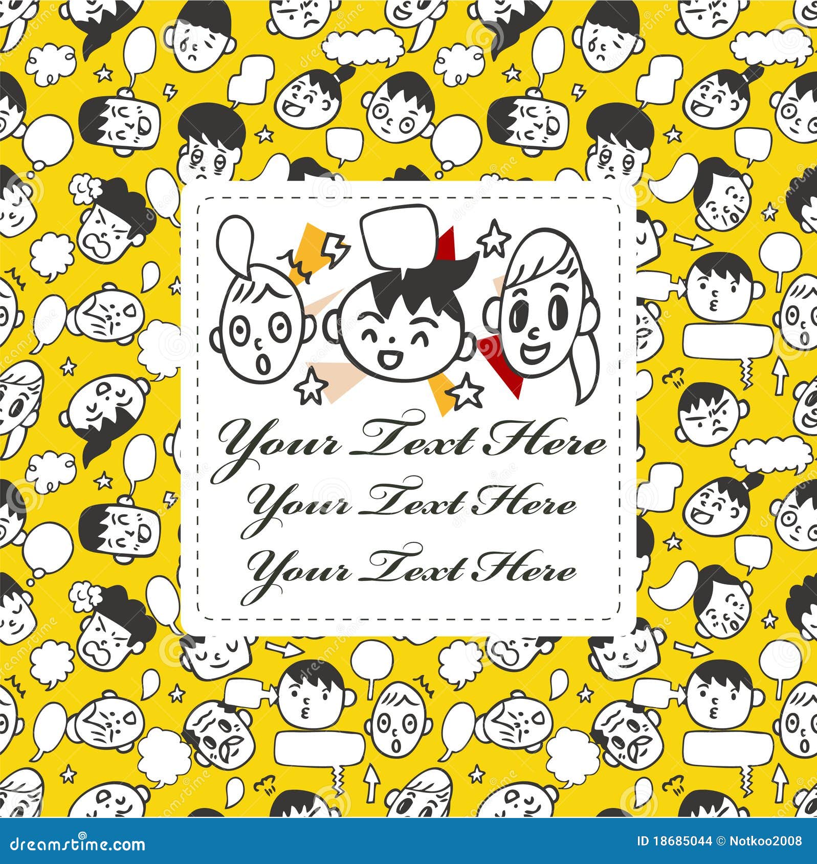 Cartoon face card stock vector. Illustration of holiday - 18685044