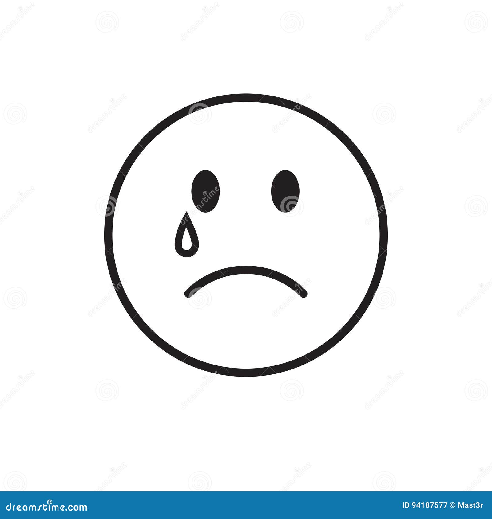 Cartoon Face Cry Tears People Emotion Icon Stock Vector - Illustration ...