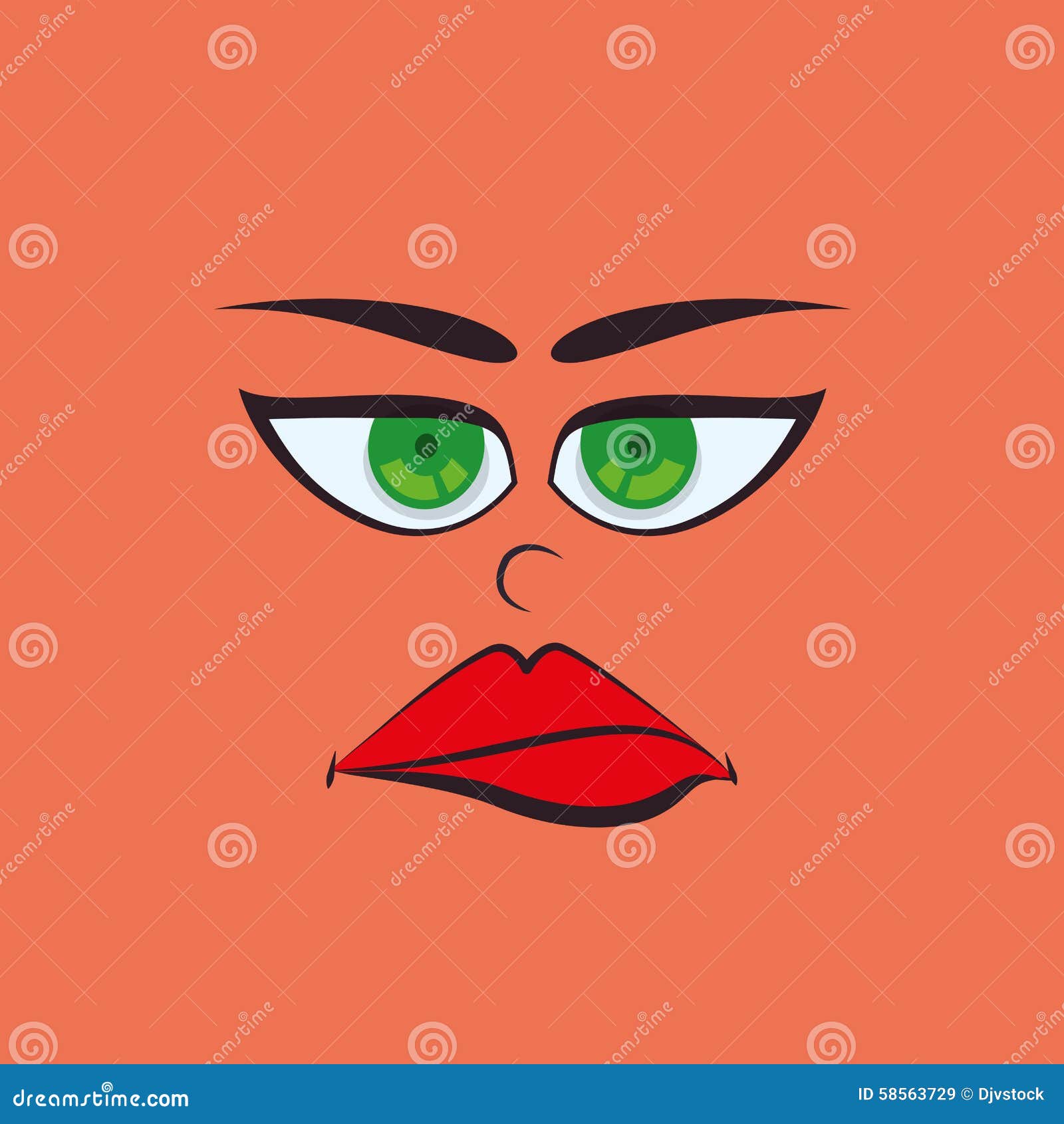 Cartoon face design stock vector. Illustration of emotional - 58563729