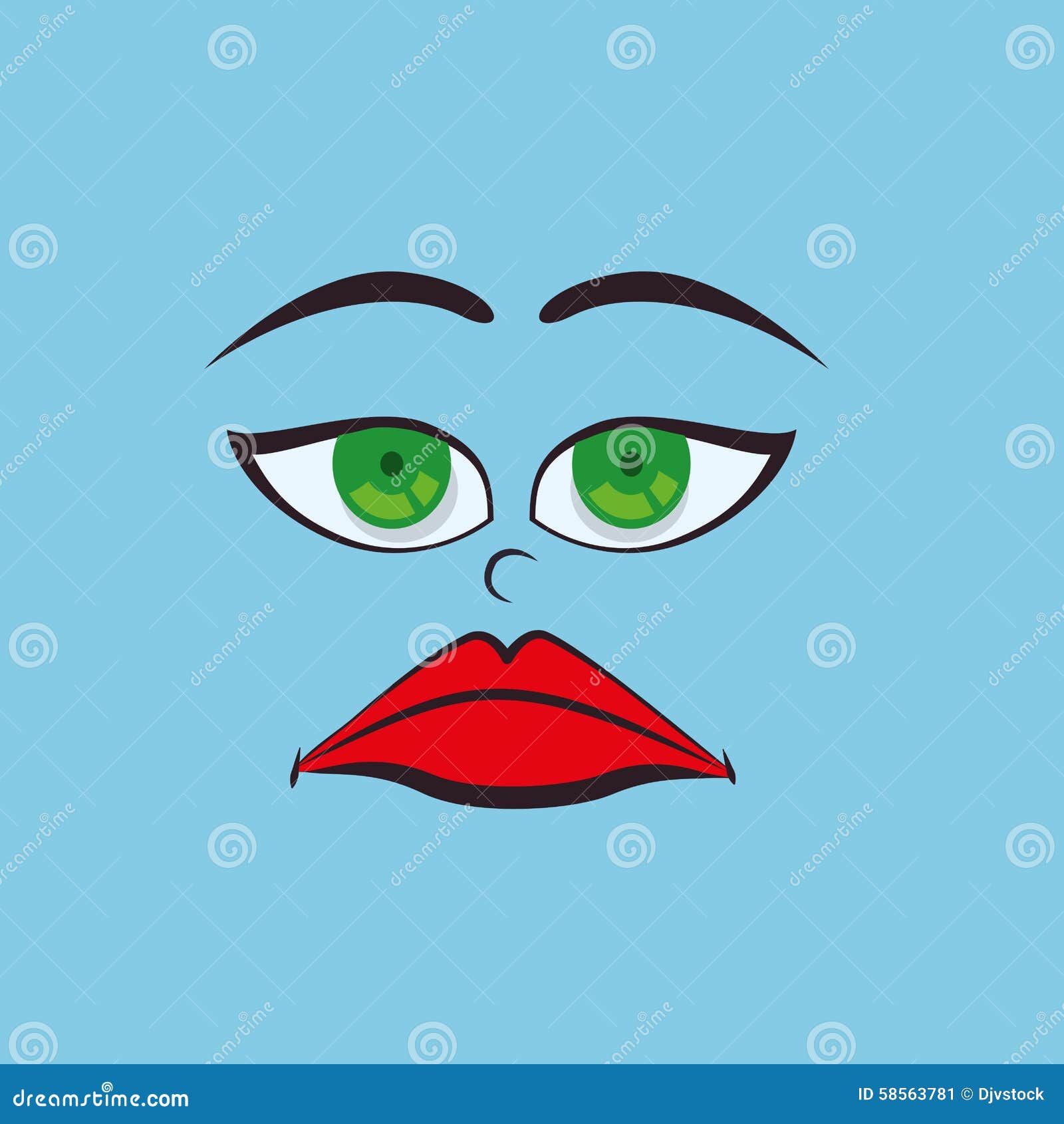 Cartoon face design stock vector. Illustration of facial - 58563781