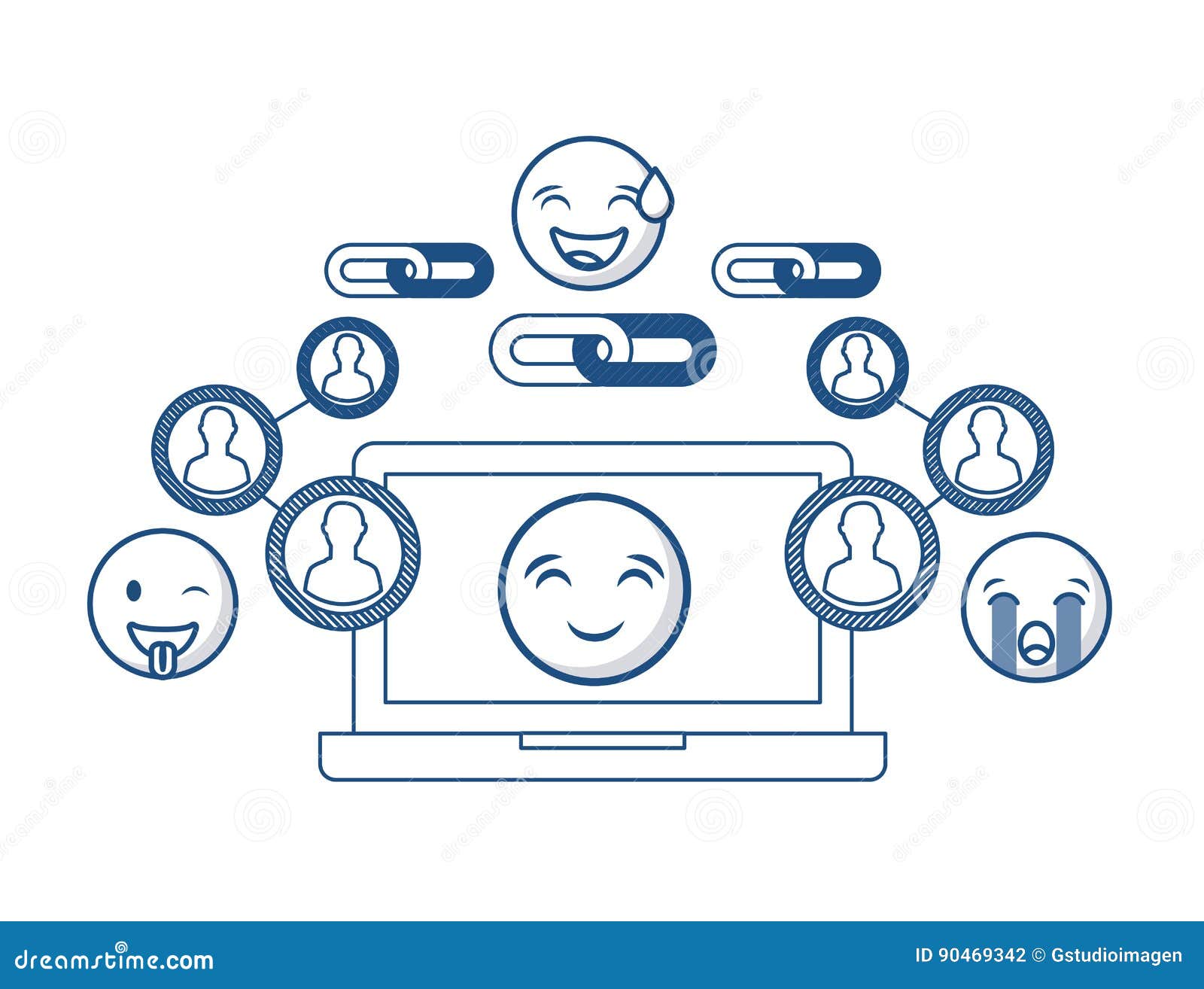 Cartoon Face Design Vector Illustration | CartoonDealer.com #90469342
