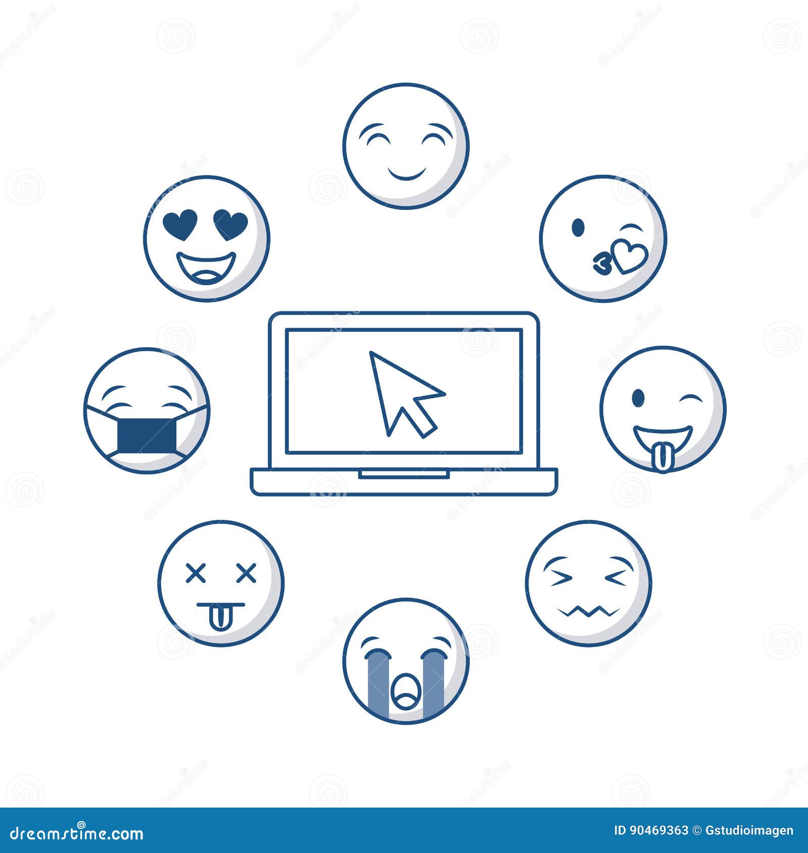Cartoon face design stock vector. Illustration of comical - 90469363