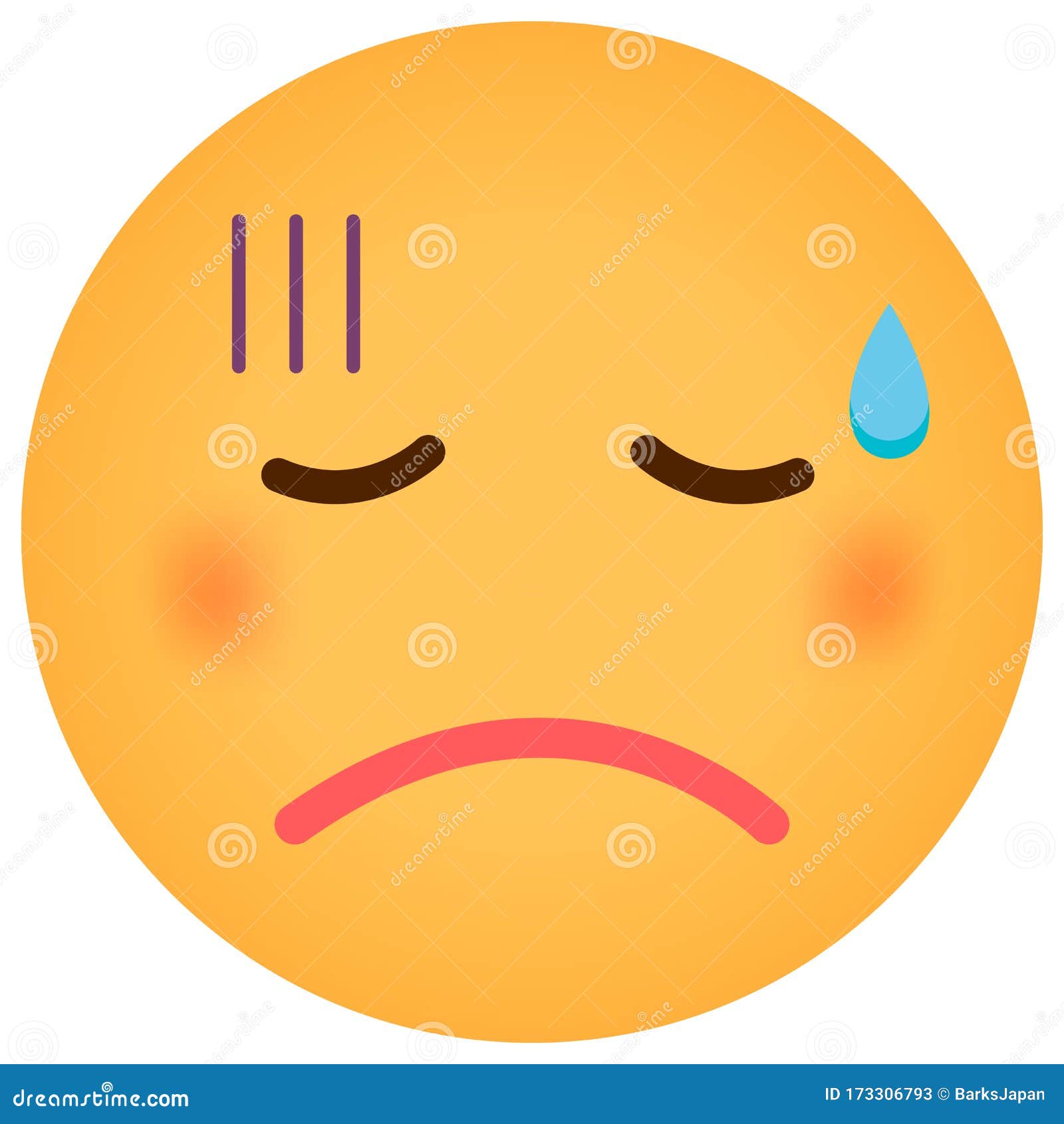 Cartoon Face Emoticon Illustration / Disappointment Stock Vector ...