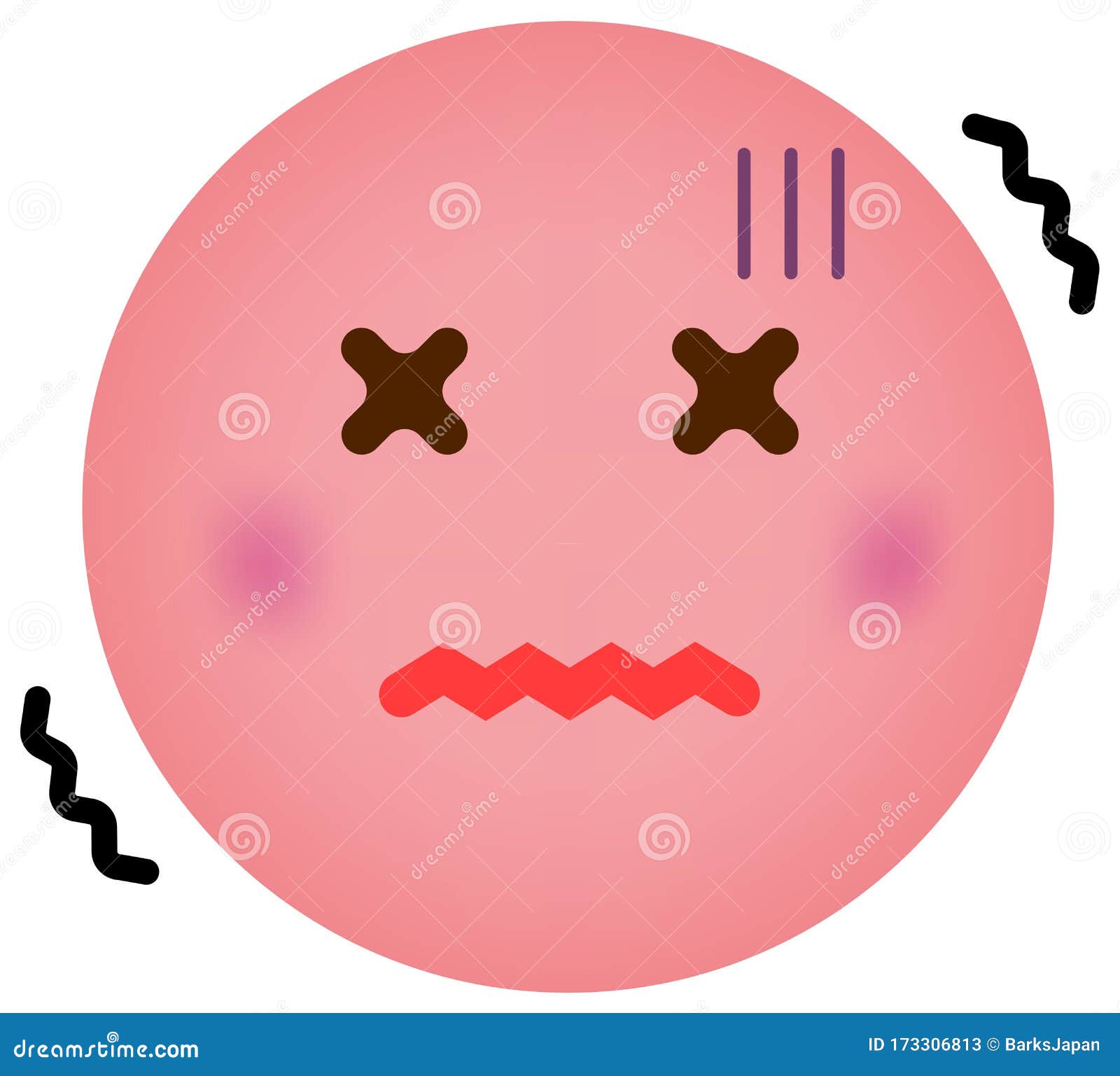 Cartoon Face Emoticon Illustration / Sick, Poor Condition Stock Vector ...