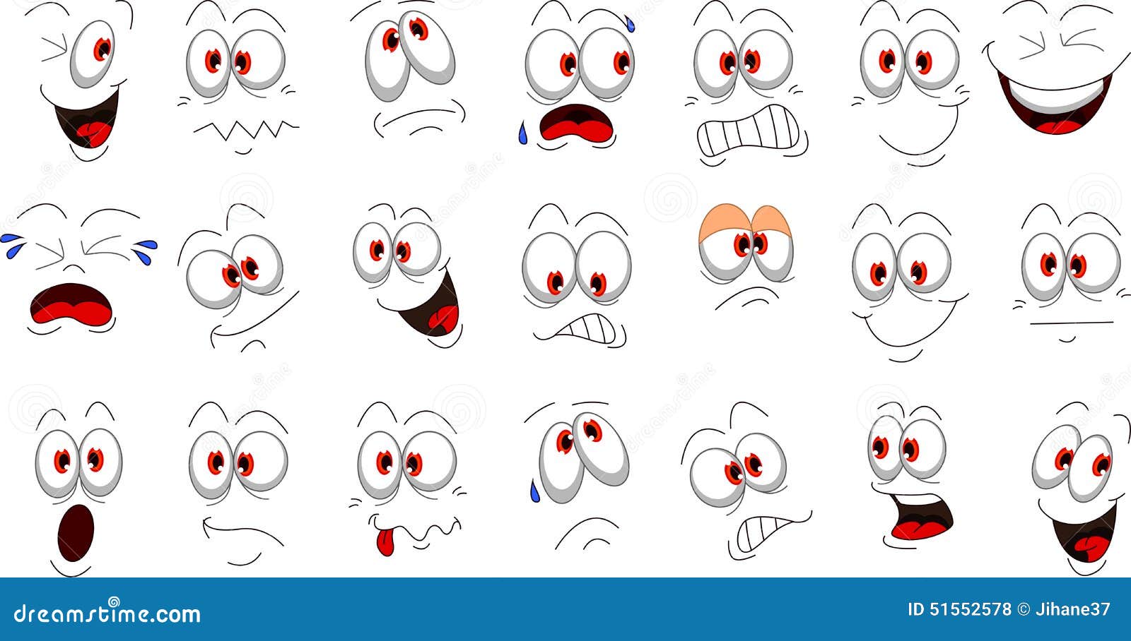 Cartoon Face Emotions Set for You Design Stock Illustration ...