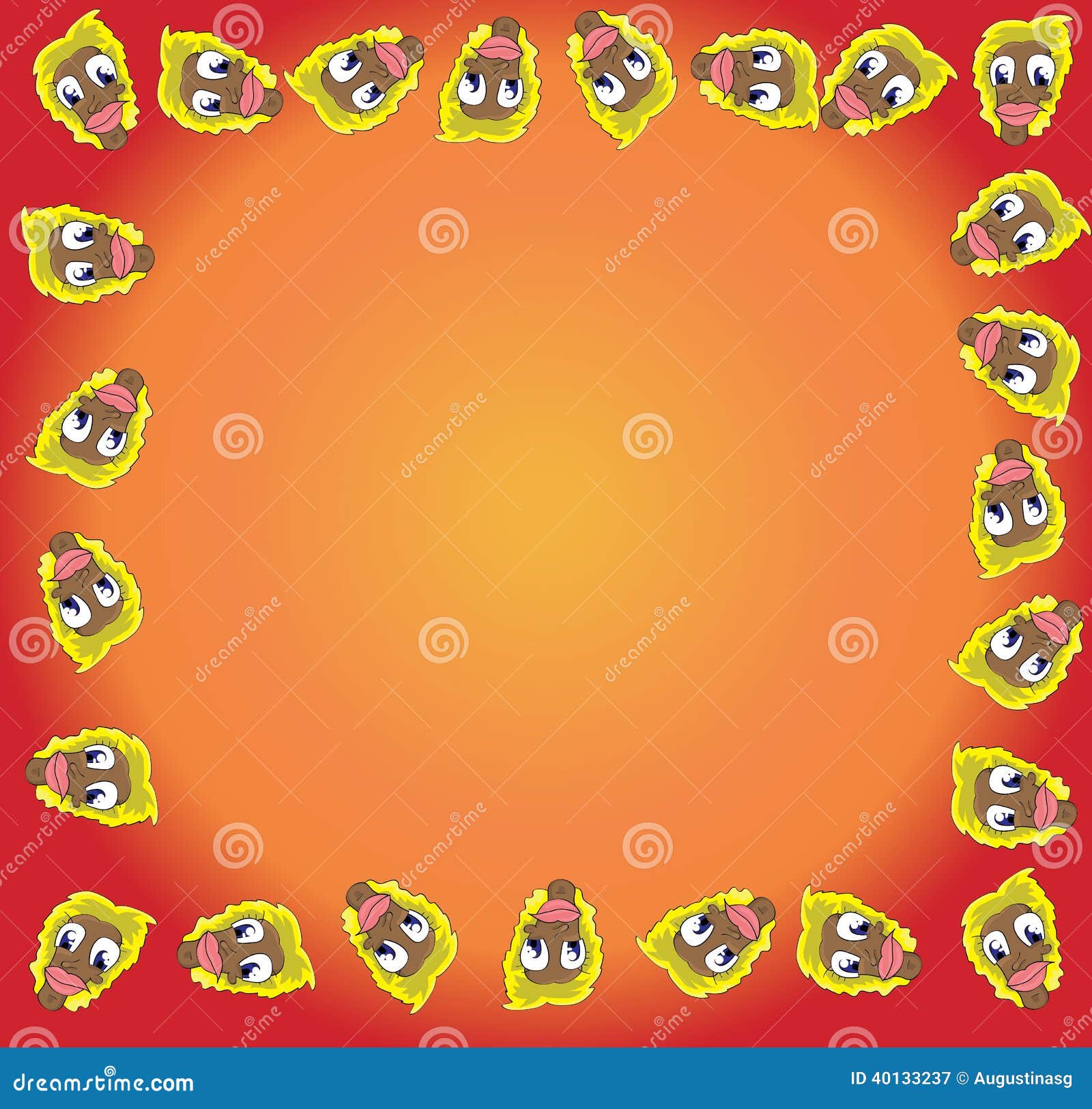 Cartoon face frame stock illustration. Illustration of female - 40133237