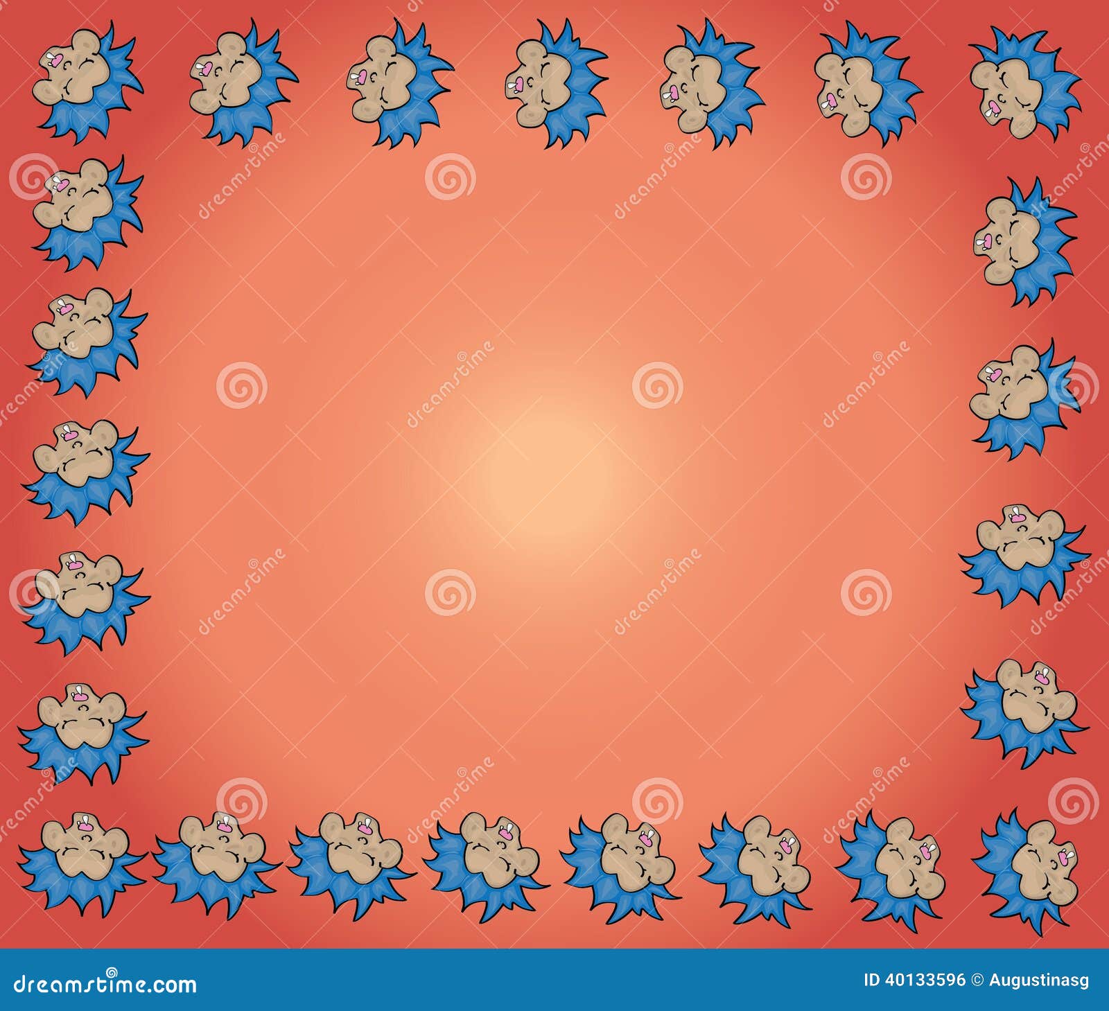 Cartoon face frame stock illustration. Illustration of female - 40133596
